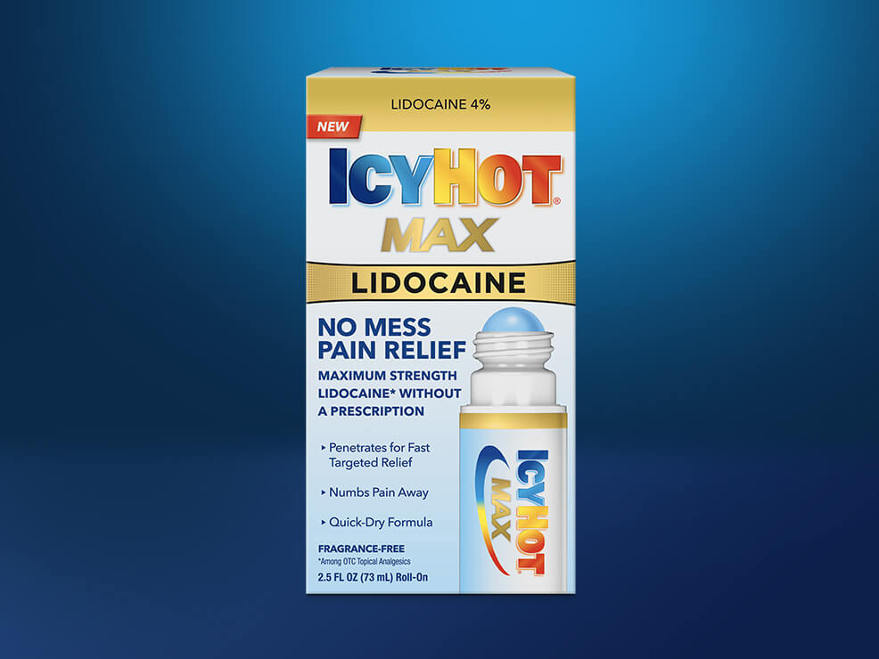 Lidocaine No Mess | Icy Hot® Pain Relief Roll On Medicated Applicator